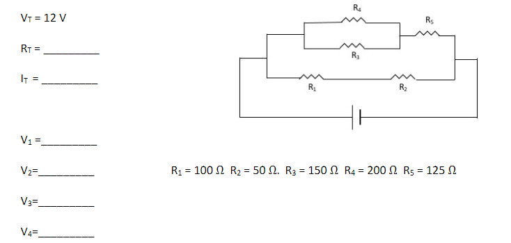 Solved R Vi= 12 V RTE = R I = R: R2 V1 = V2= R1 = 100 2 R2 = | Chegg.com