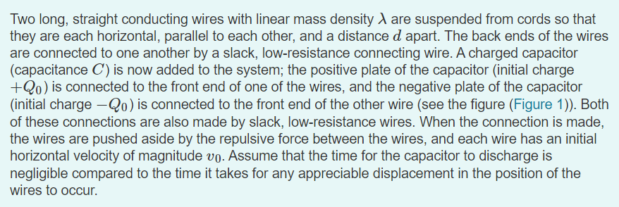 Solved Two long, straight conducting wires with linear mass | Chegg.com