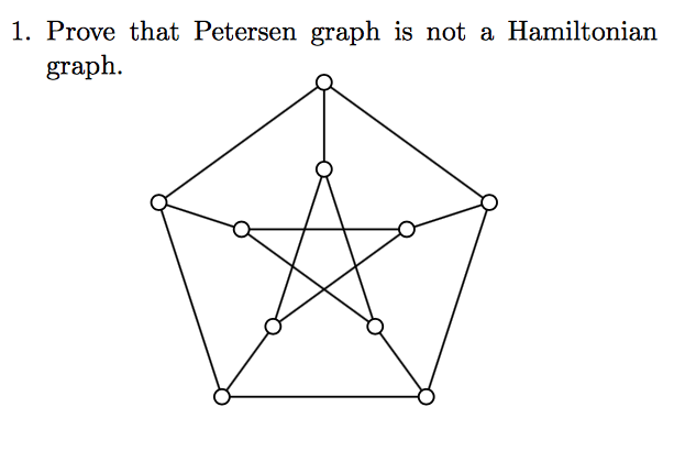 Solved 1. Prove that Petersen graph is not a Hamiltonian | Chegg.com