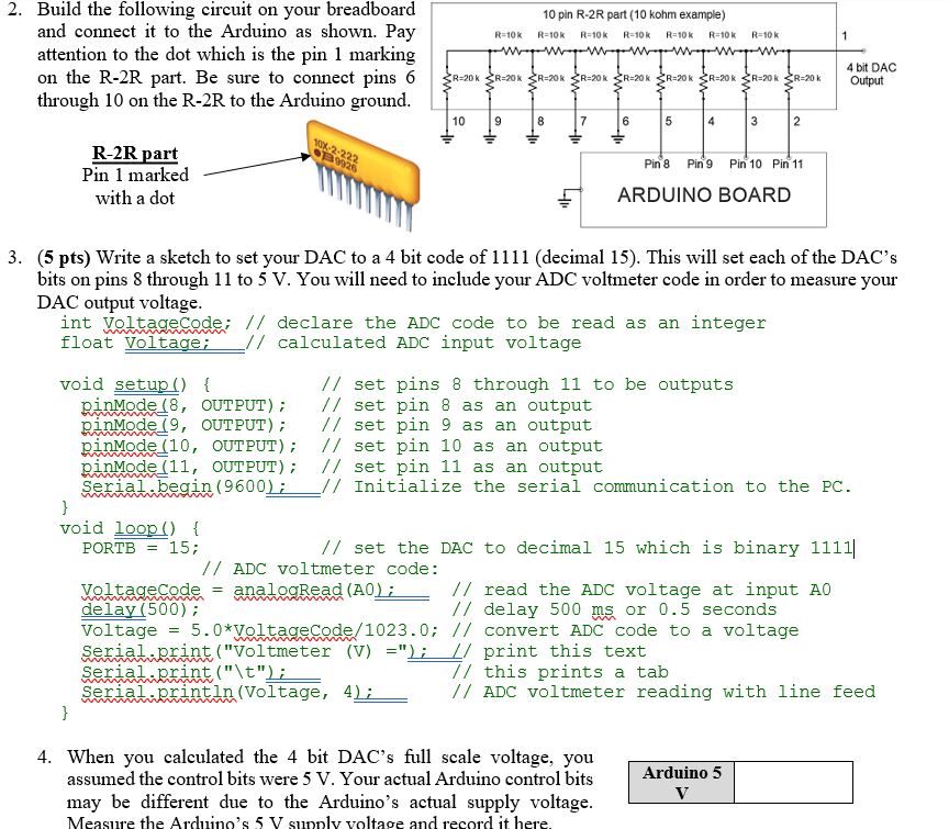2. Build the following circuit on your breadboard and | Chegg.com