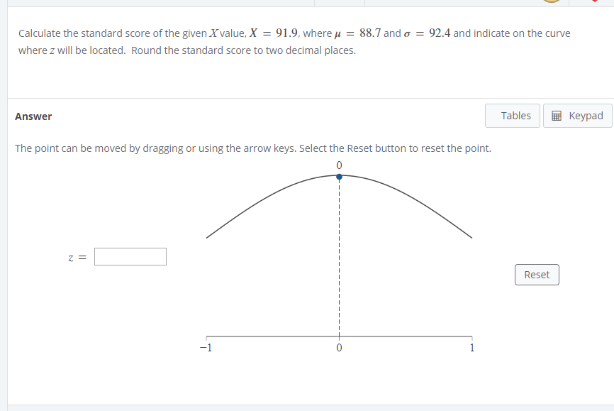 Solved Calculate the standard score of the given Xvalue, | Chegg.com