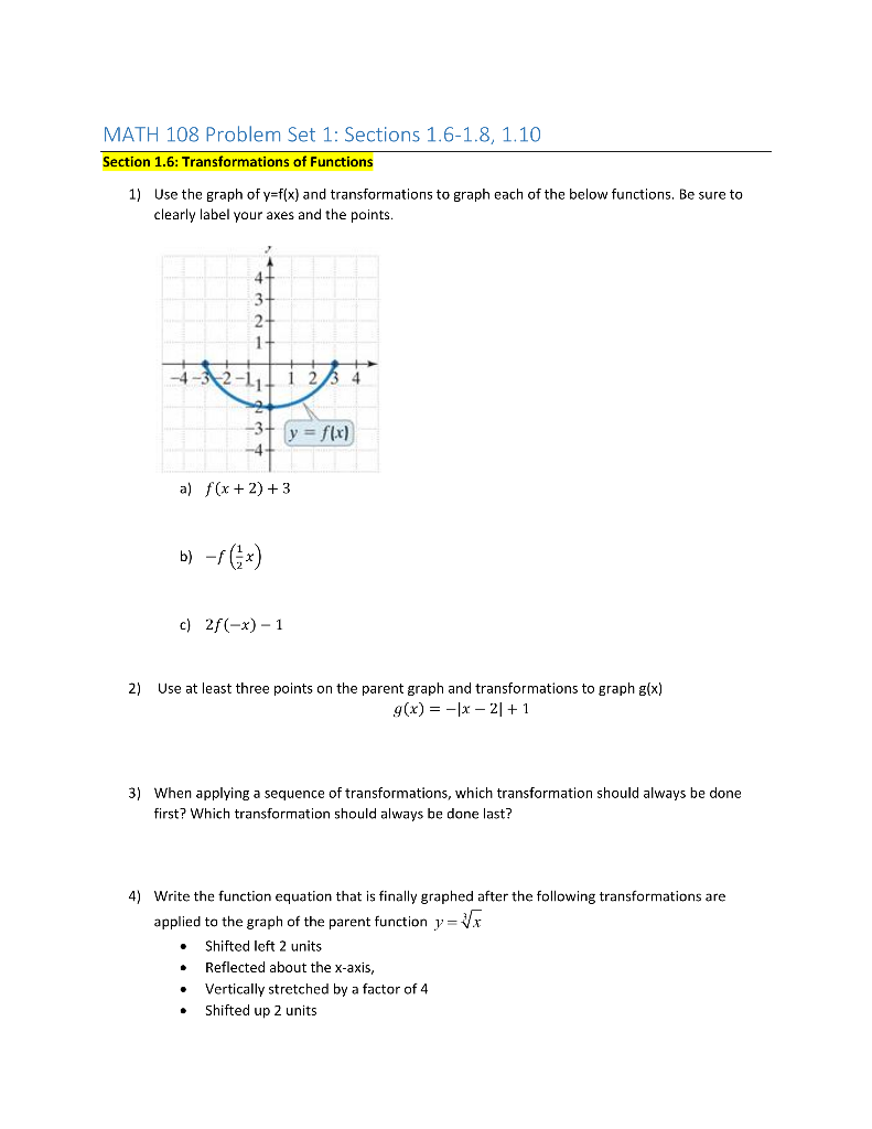 Solved MATH 108 Problem Set 1: Sections 1.6-1.8, 1.10 | Chegg.com