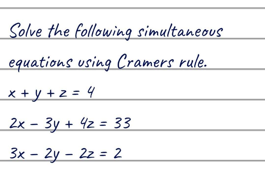 Solved Solve the following simultaneous equations using | Chegg.com