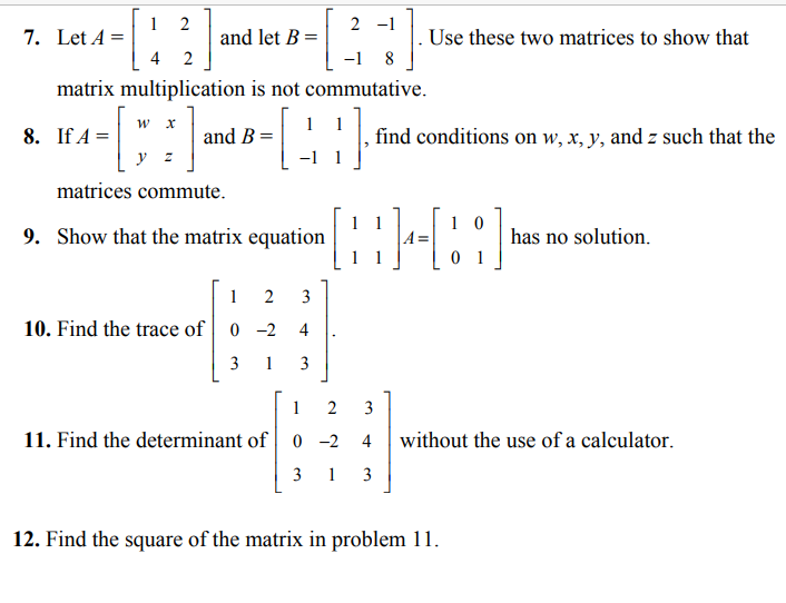 Solved Et A 1 2 4 2 ⎡ ⎣ ⎢ ⎢ ⎤ ⎦ ⎥ ⎥ And Let B 2 −1 −1 8