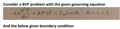 Solved Consider a BVP problem with the given governing | Chegg.com
