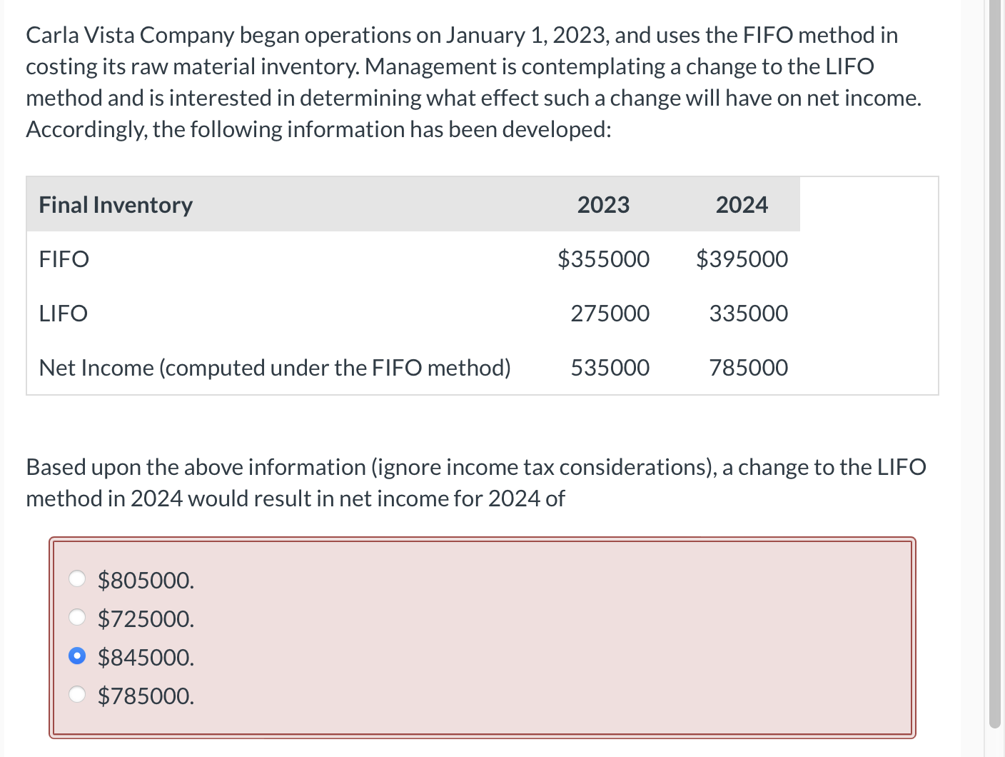 Solved Carla Vista Company began operations on January 1, | Chegg.com