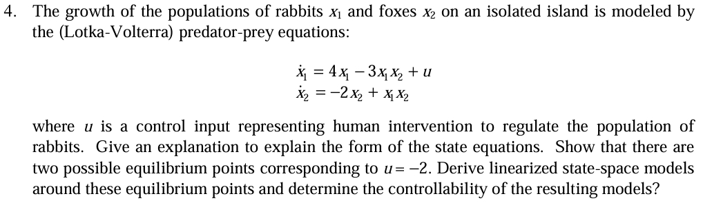 Solved The growth of ﻿the populations of ﻿rabbits x1 ﻿and | Chegg.com