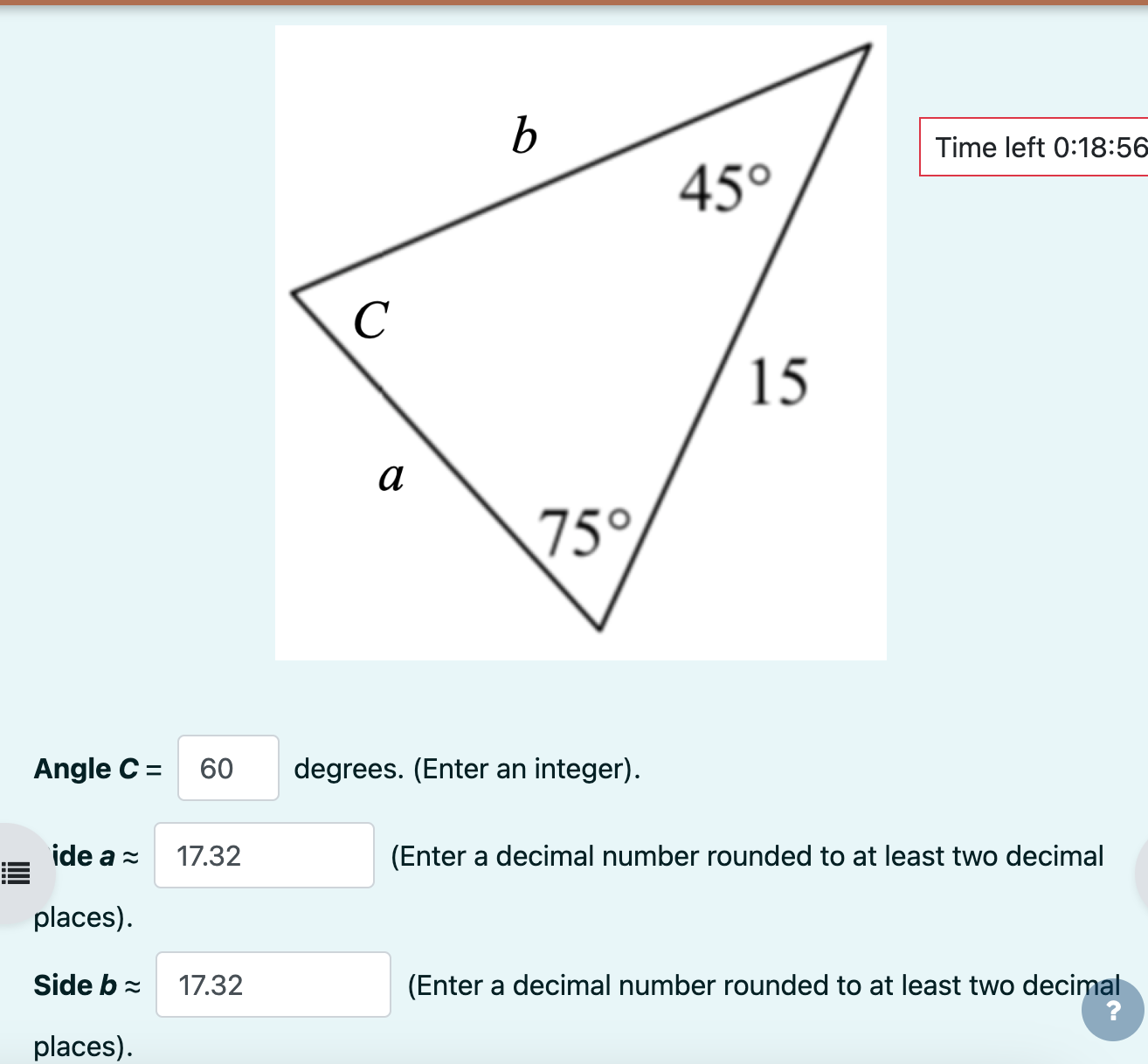 Solved Find the missing side lengths and angle measure in | Chegg.com