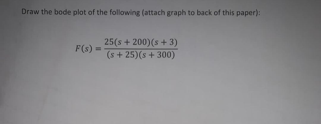 Solved Draw the bode plot of the following (attach graph to | Chegg.com
