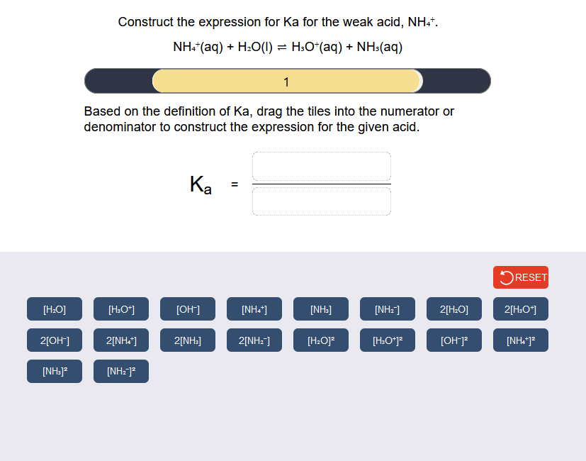 Solved Construct the expression for Ka for the weak acid, | Chegg.com
