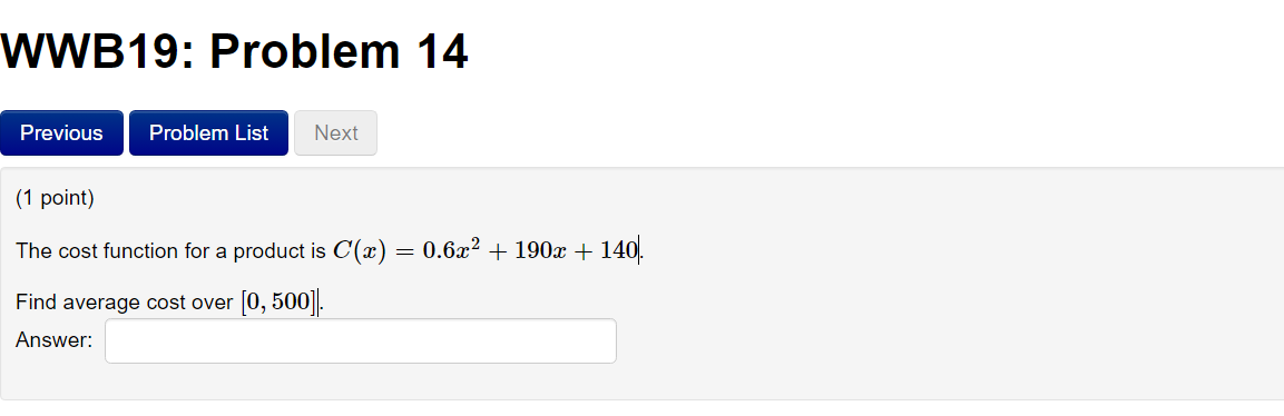 Solved WWB19: Problem 14 Previous Problem List Next (1 | Chegg.com