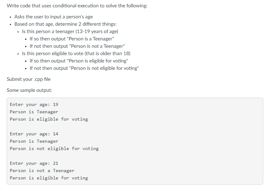 Solved . Write code that uses conditional execution to solve | Chegg.com