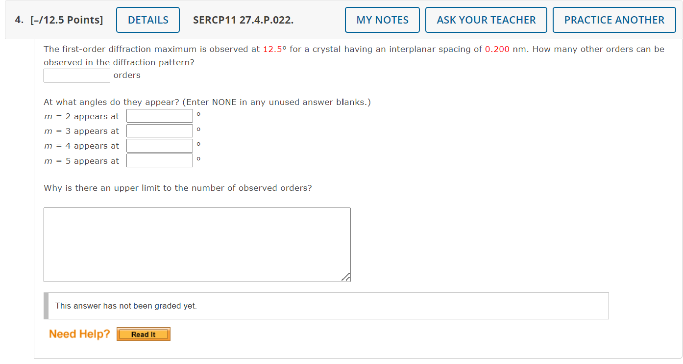 Solved The first-order diffraction maximum is observed at | Chegg.com