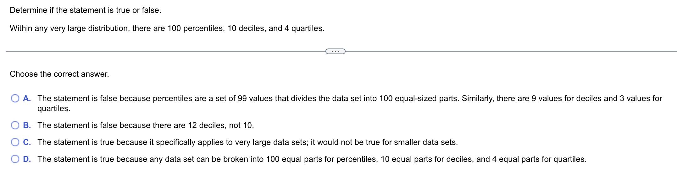 Solved Determine if the statement is true or false. Within | Chegg.com
