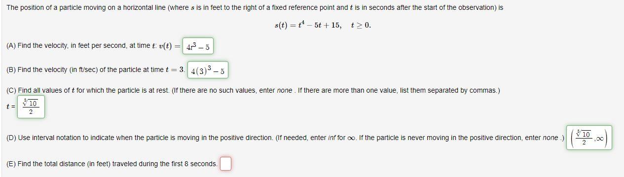 Solved The position of a particle moving on a horizontal | Chegg.com