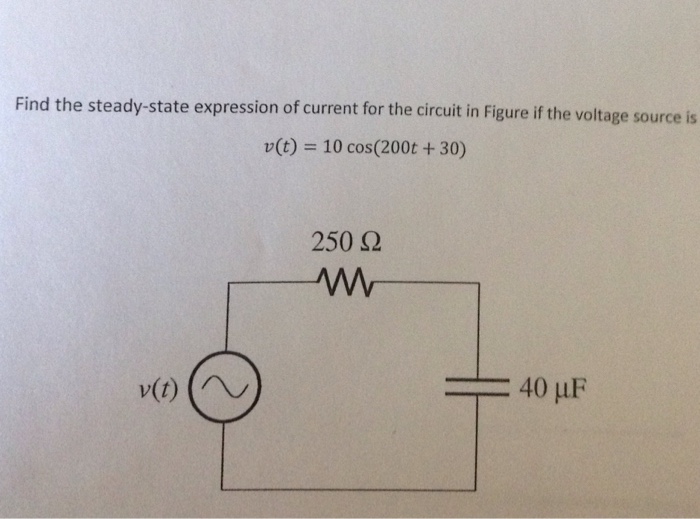 Solved Find the steady-state expression of current for the | Chegg.com