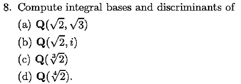 Solved Compute integral bases and discriminants | Chegg.com