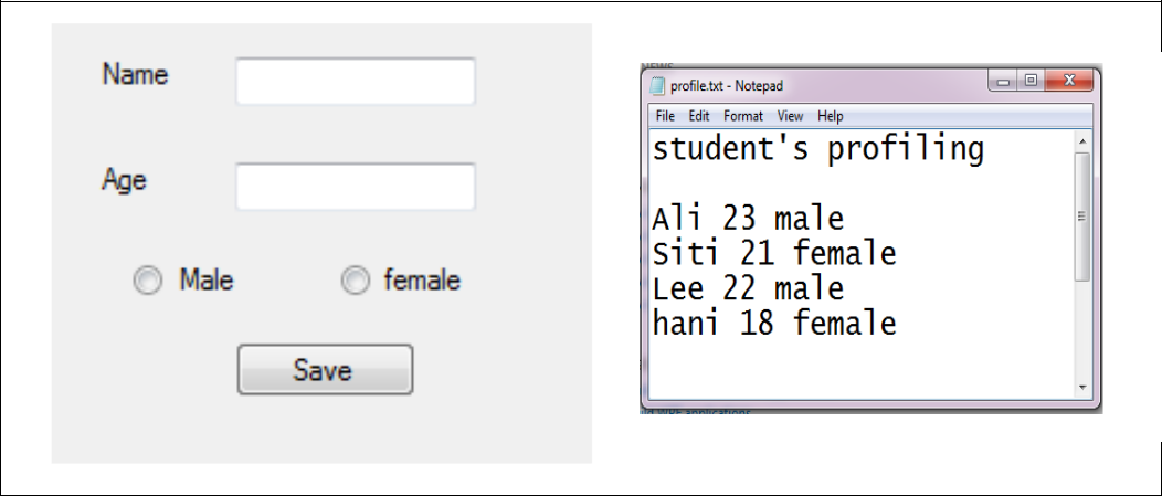 Solved Create a data entry JFrame to store student profile | Chegg.com