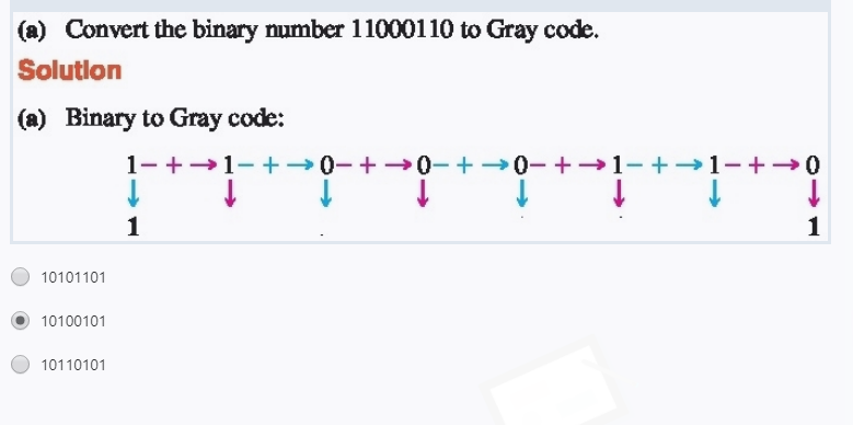 Solved A Convert The Binary Number 11000110 To Gray Code 