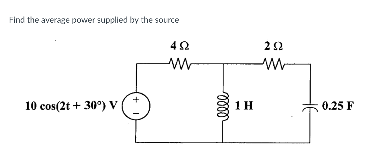 Solved Find the average power supplied by the source | Chegg.com