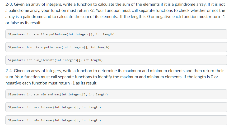 Solved 2 3 Given An Array Of Integers Write A Function To 7008