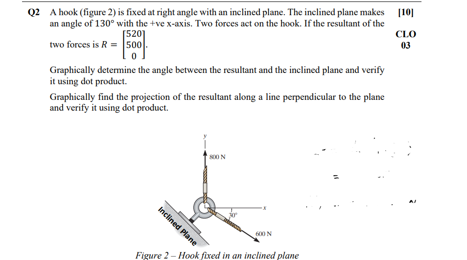 2 A hook (figure 2) is fixed at right angle with an | Chegg.com