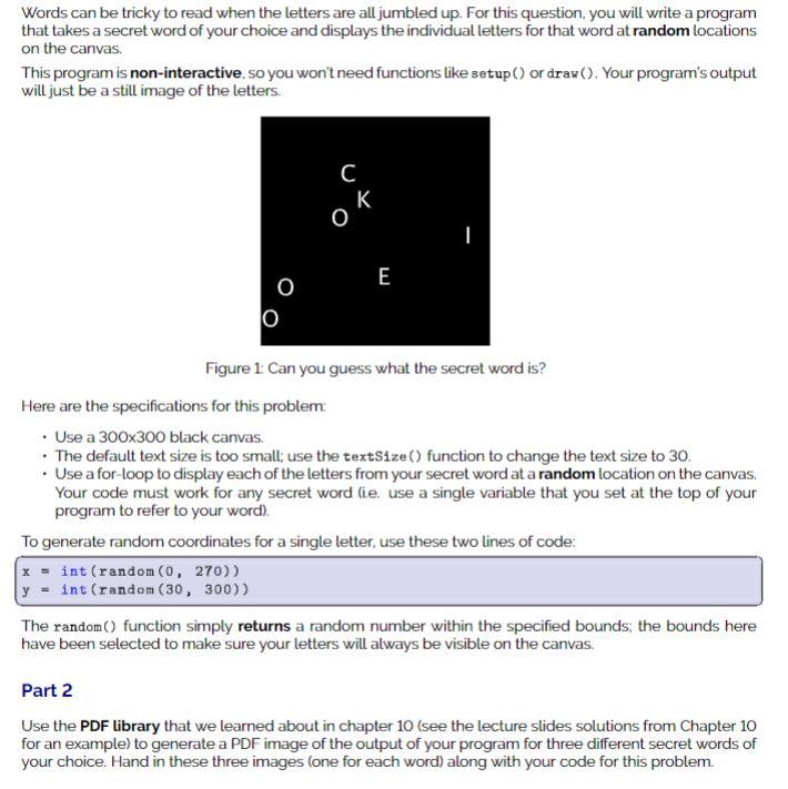 Solved Words can be tricky to read when the letters are all | Chegg.com
