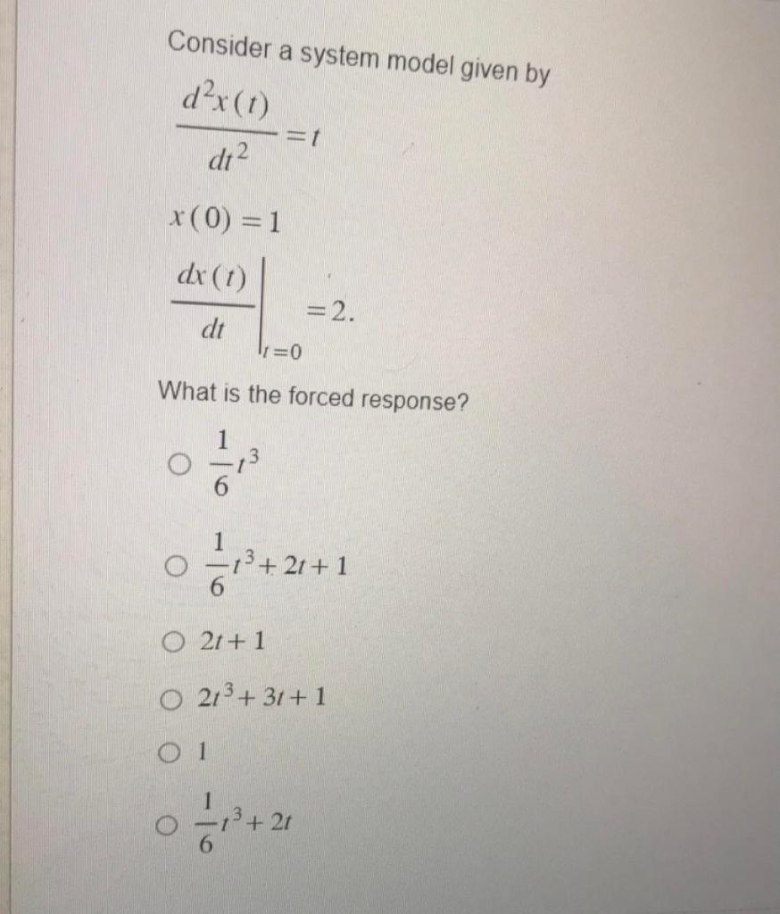 Solved Consider a system model given by | Chegg.com