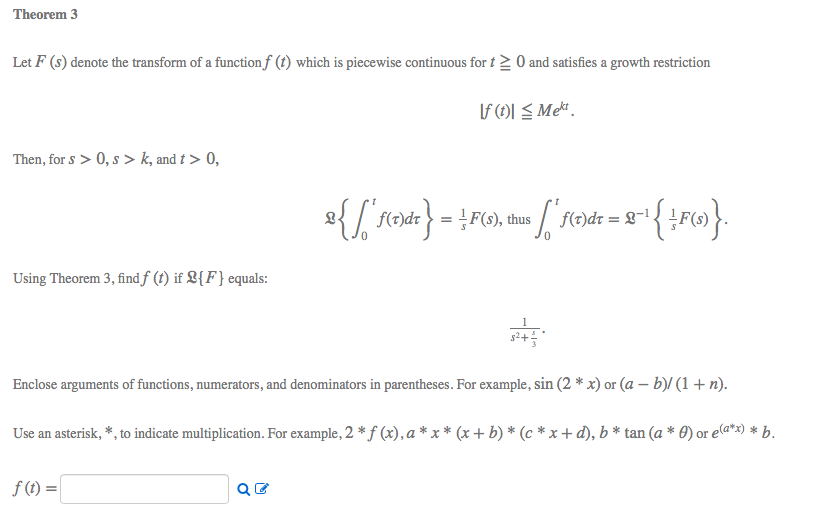 Solved Theorem 3 Let F (s) denote the transform of a | Chegg.com