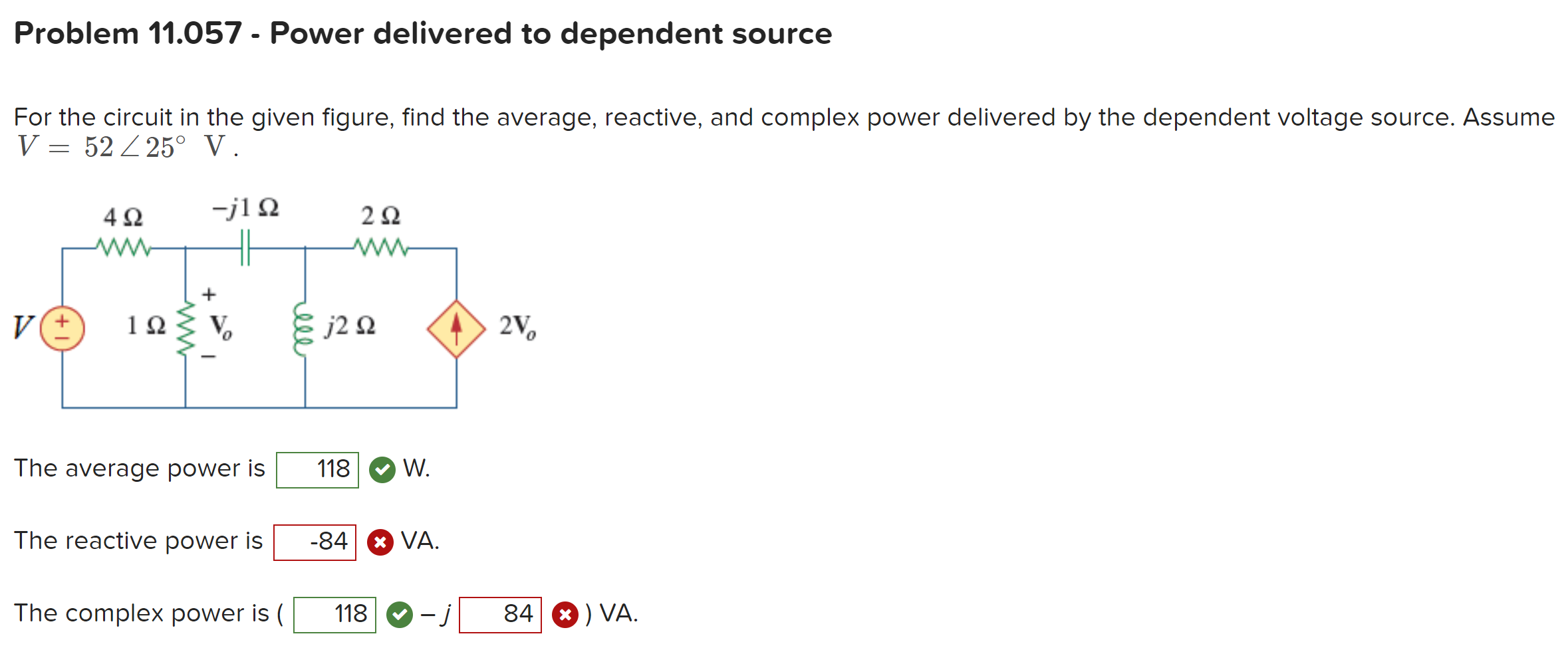 Solved Problem 11.057 - Power delivered to dependent source | Chegg.com