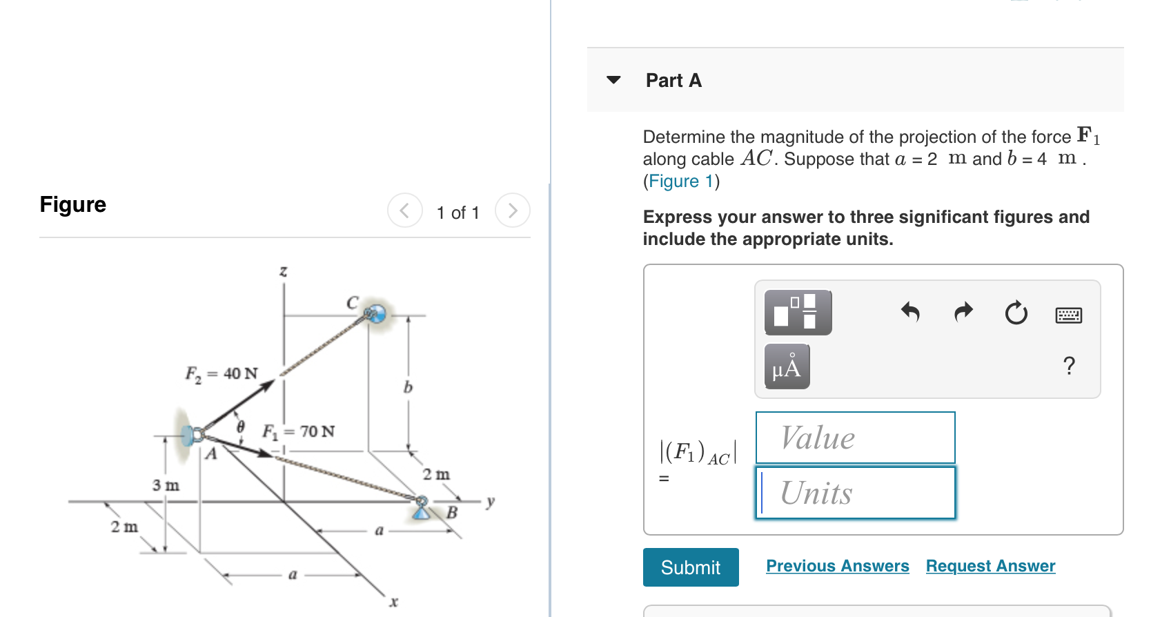 Solved Part A Determine The Magnitude Of The Projection Of