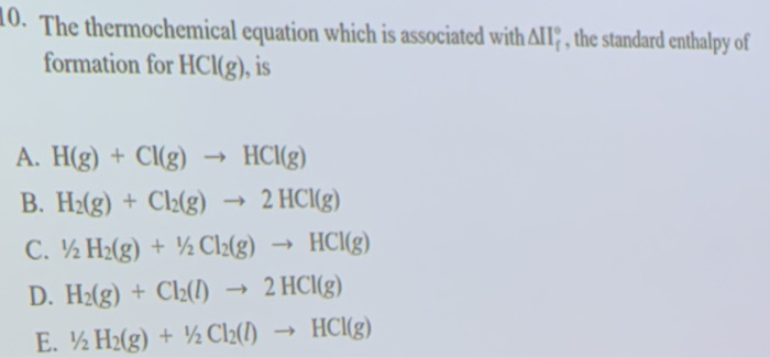 Solved he thermochemical equation which is associated with | Chegg.com