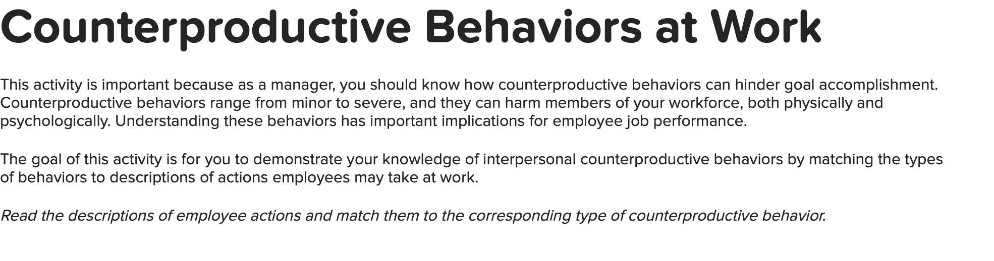 Solved Counterproductive Behaviors at Work Shredding On | Chegg.com