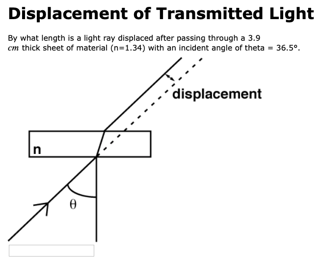 Solved Displacement of Transmitted Light By what length is a | Chegg.com