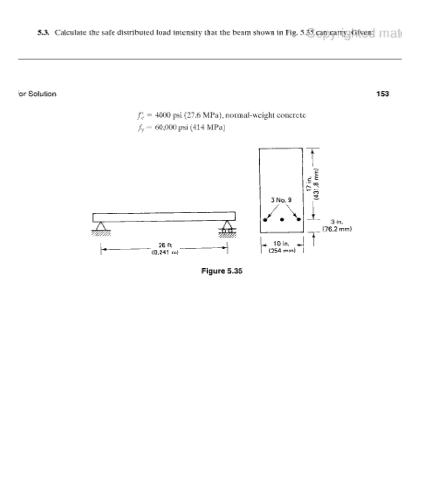 Solved 5.3. ﻿Calculate the safe distributed load intensity | Chegg.com