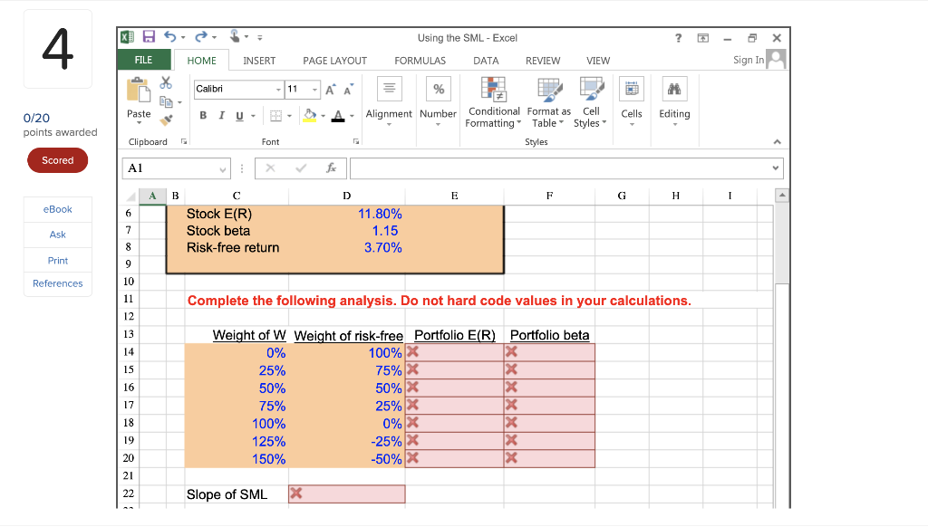 Solved Excel Assignment i Submitted 18.5 FILE HOME INSERT | Chegg.com