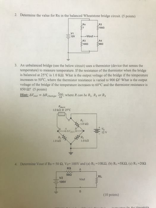 Solved 2. Determine the value for Rx in the balanced | Chegg.com