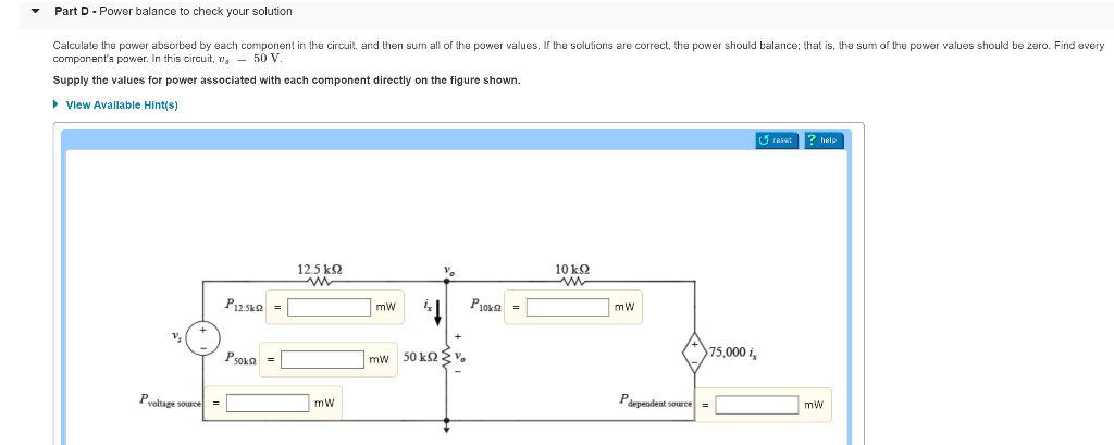 Solved Part C Solve for the unknowns To solve for the two | Chegg.com