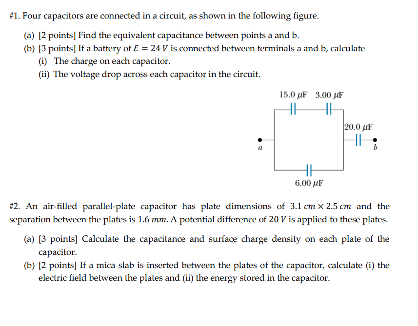 Solved 1 Four Capacitors Are Connected In A Circuit As