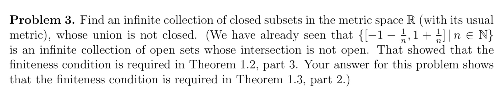 Theorem 1.3, part 2: The intersection of any | Chegg.com