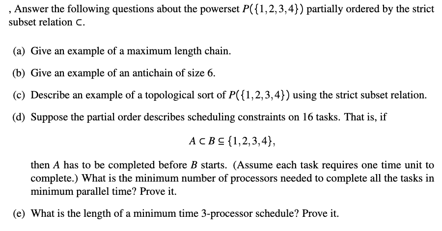 Solved , Answer the following questions about the powerset | Chegg.com