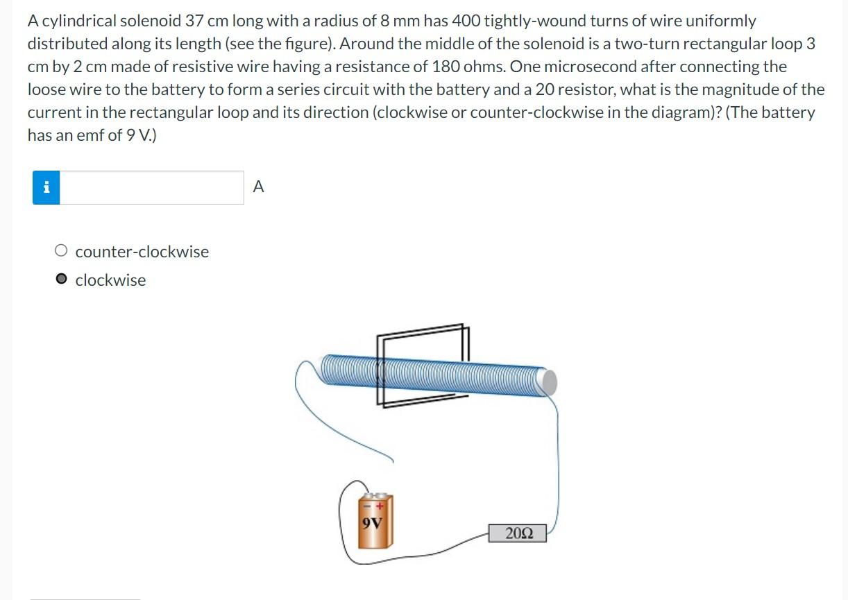 Solved A cylindrical solenoid 37 cm long with a radius of 8 | Chegg.com