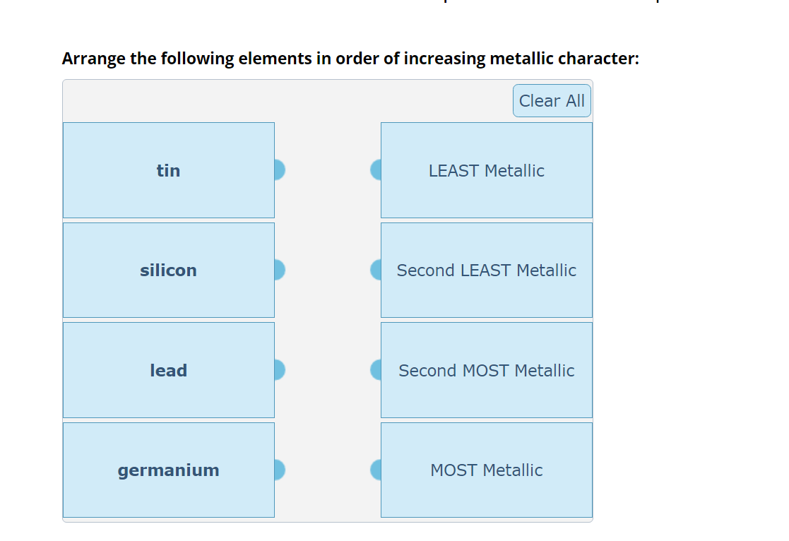 Solved Arrange the following elements in order of increasing | Chegg.com