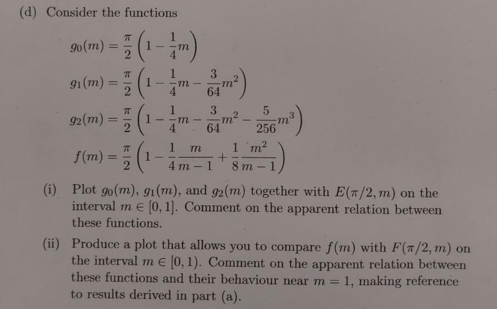 The 'incomplete' elliptic integrals of the first and | Chegg.com