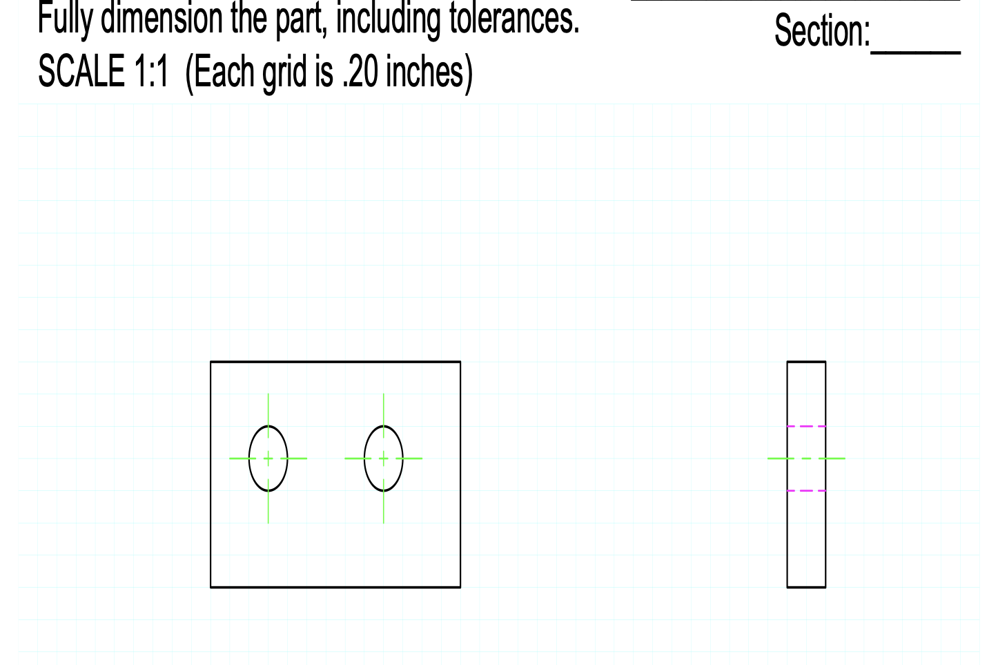 Solved All dimensions should have a tolerance of , except as | Chegg.com