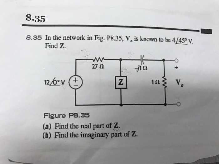 Solved 8.35 8.35 In the network in Fig. P8.35, V, is known | Chegg.com