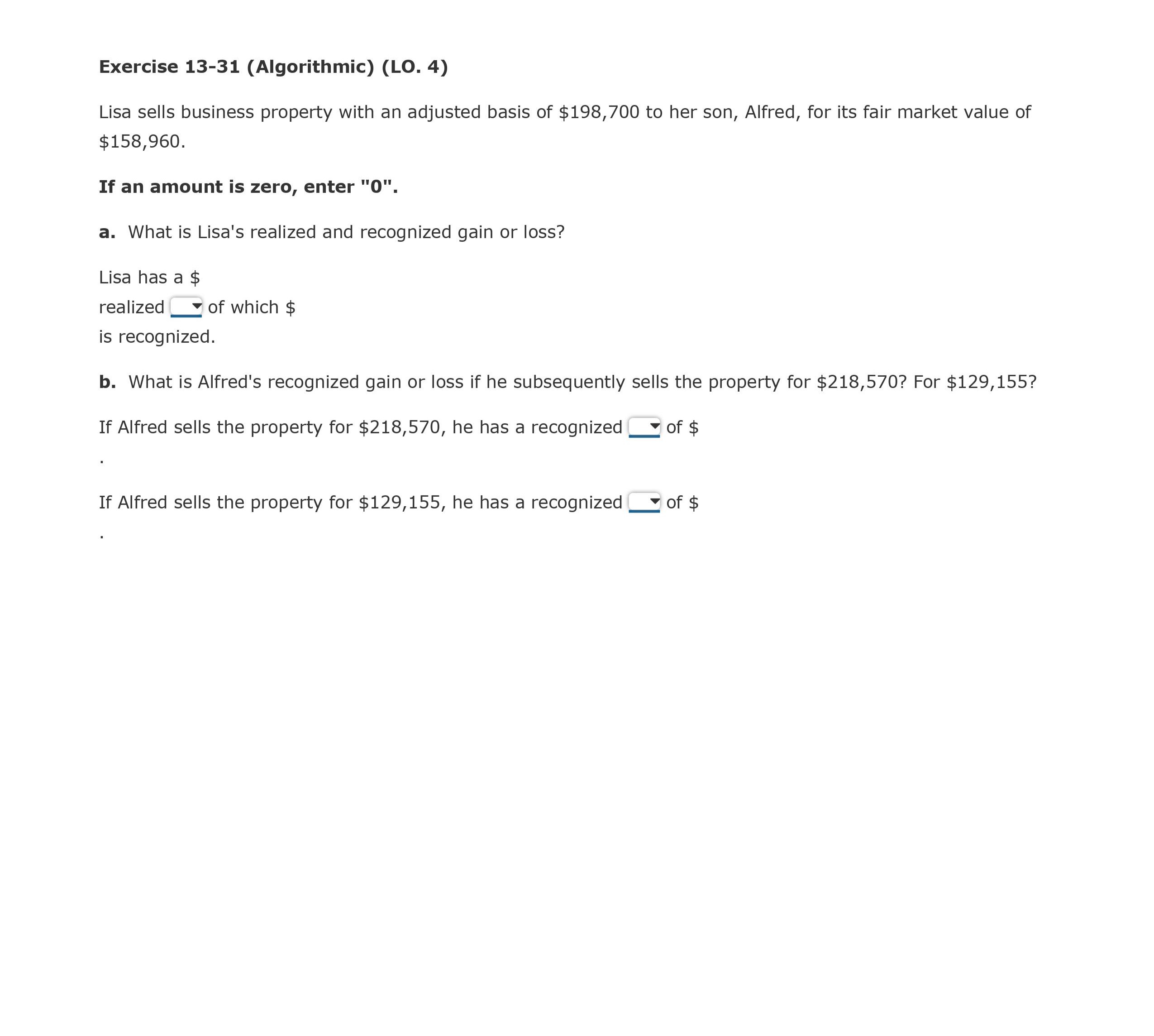 Solved Exercise 13-31 (Algorithmic) (LO. 4) Lisa sells | Chegg.com