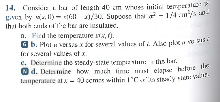 : 40 comes within 1°C of its steady-state value. 14. | Chegg.com