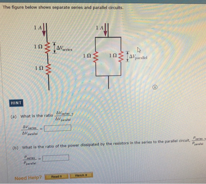 Solved The figure below shows separate series and parallel | Chegg.com