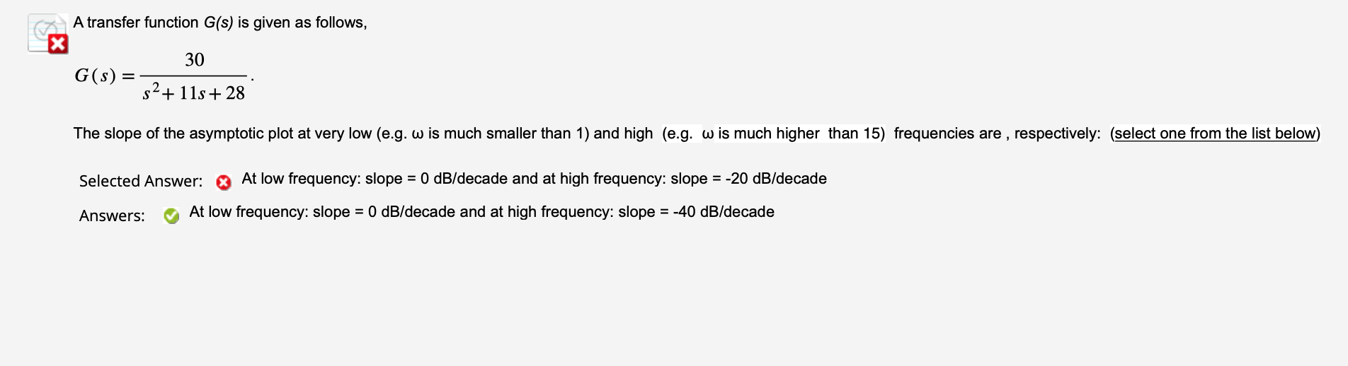 Solved A transfer function G(s) is given as follows, | Chegg.com